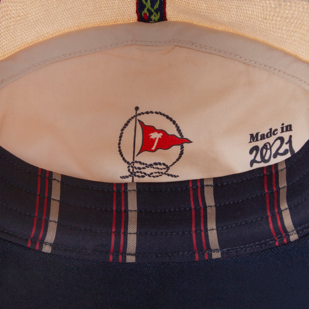 'Claws N' Roses' 7-Panel Souvenir Cap (Tan / Navy) – Tombolo Company